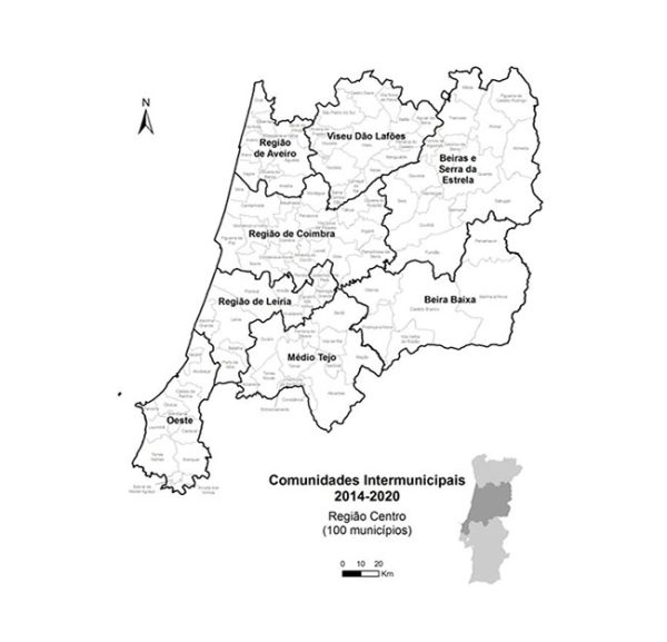 Mapas -Comunidades Intermunicipais (11 CIM/100 municípios) – ccdrc