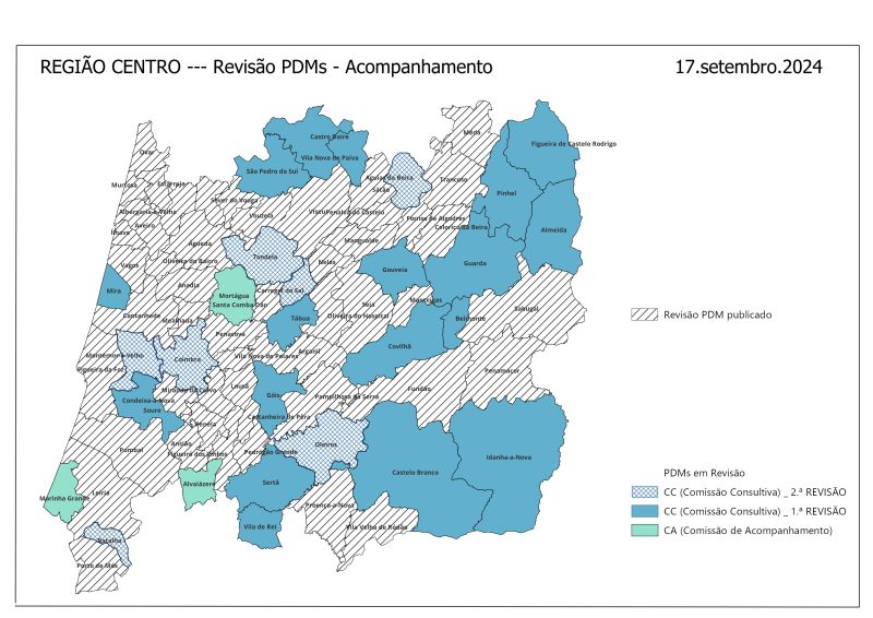 Mapa de PDM’s em Revisão – ccdrc