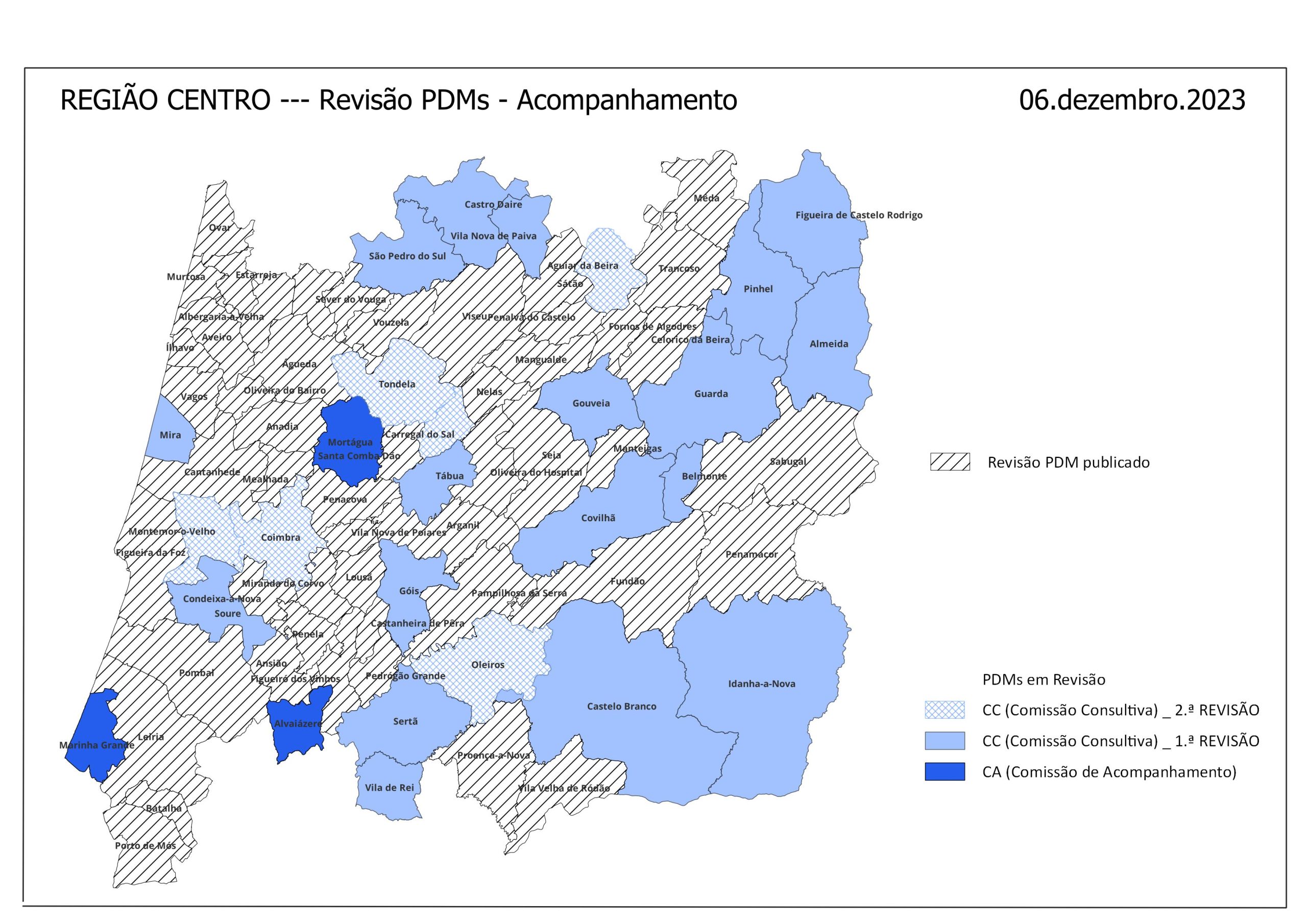 Mapa de PDM’s em Revisão – ccdrc